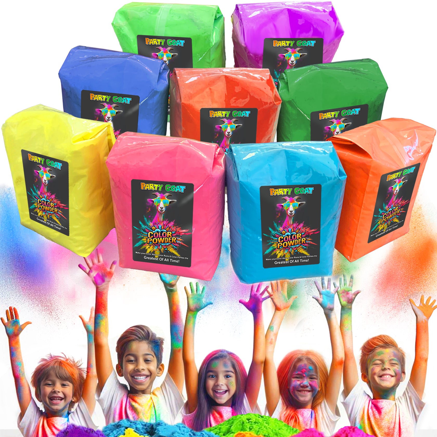 COLOR RUN POWDER: 9 Color Bulk Pack! 27lbs (12.3kg) for Color Wars & E ...