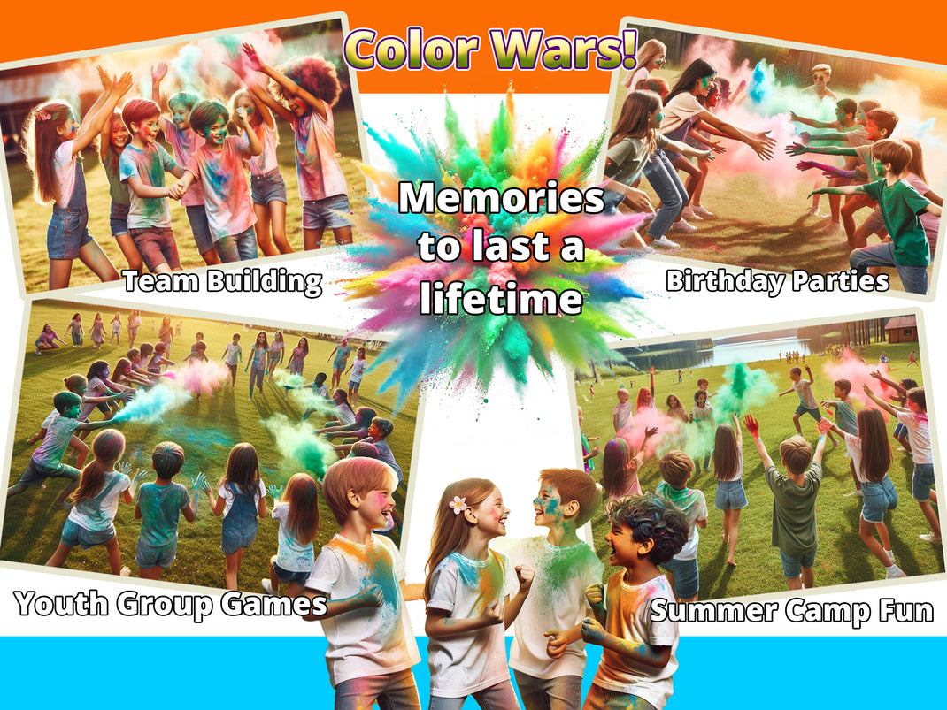 Holi Color Powder, 6 Color Pack! 18lbs for Color Runs & Color Wars ...